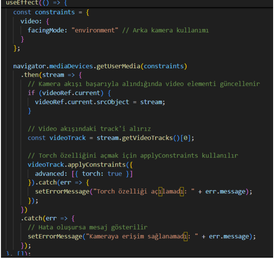 React ile Kamera Bağlantısı Nedir?